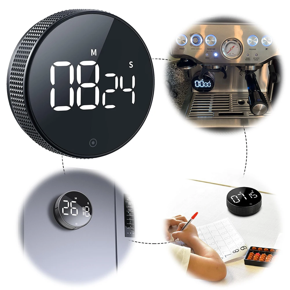 Kitchen Timer Multi-Function Electronic Timer Rotating Countdown Clock ...
