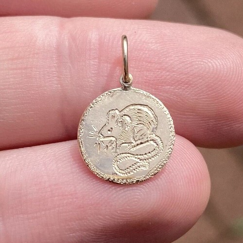 Sweet Hand Engraved 9ct Gold Mouse Rat And “My Heart” Pendant Fob Charm ...