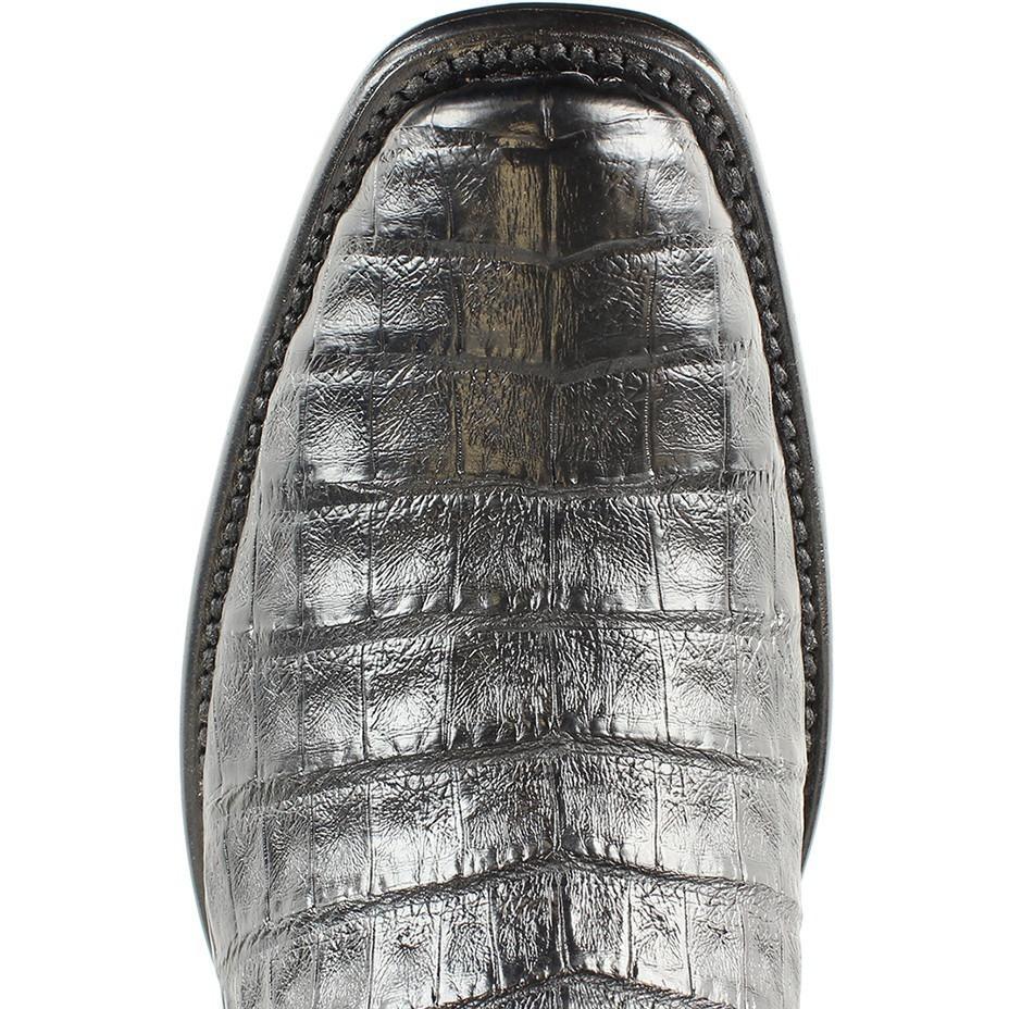 King Exotic Black Caiman Crocodile Belly Western Boot Side Zipper D ...