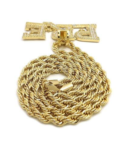 HIP HOP ICED YOUNG DOLPH PRE PENDANT & 6mm 30" ROPE CHAIN FASHION ...