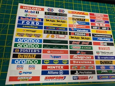 Scalextric Slot Car Decal Sticker Sheet - Model Racing 1/32 1/24 - 64x ...