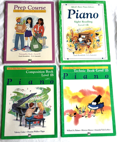 Alfred's Basic Piano Library lot primary prep Course and three level 1B ...