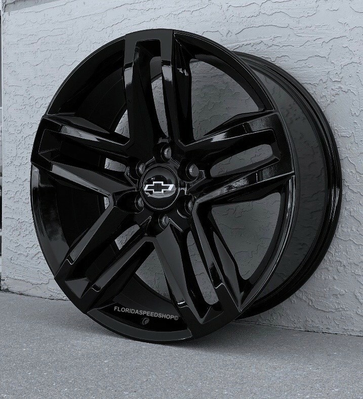 GLOSS BLACK TRAIL BOSS Z71 CHEVY SILVERADO 1500 WHEELS SET 22X9" FITS ...