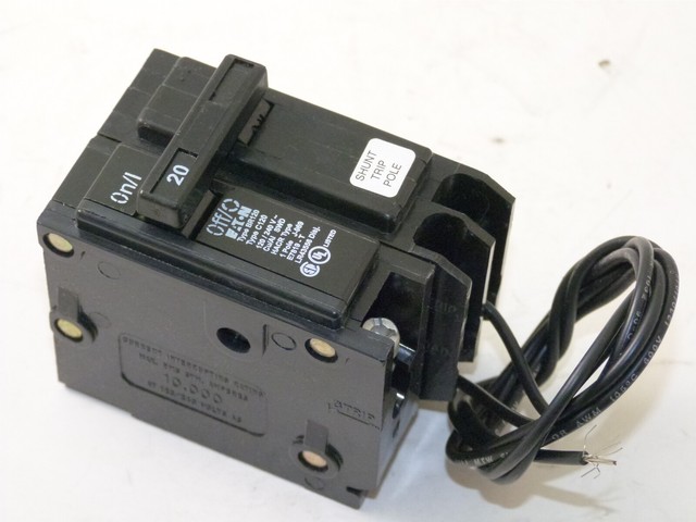 BR120ST 1 Pole 20a Plug-in 120/240 VAC Type BR Shunt Trip Circuit ...