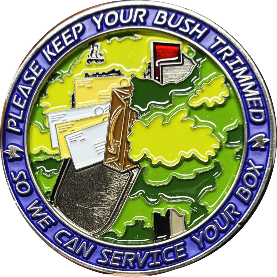 BL2-008B Trim Your Bush Challenge Coin US Postal Carrier Mail Handler ...