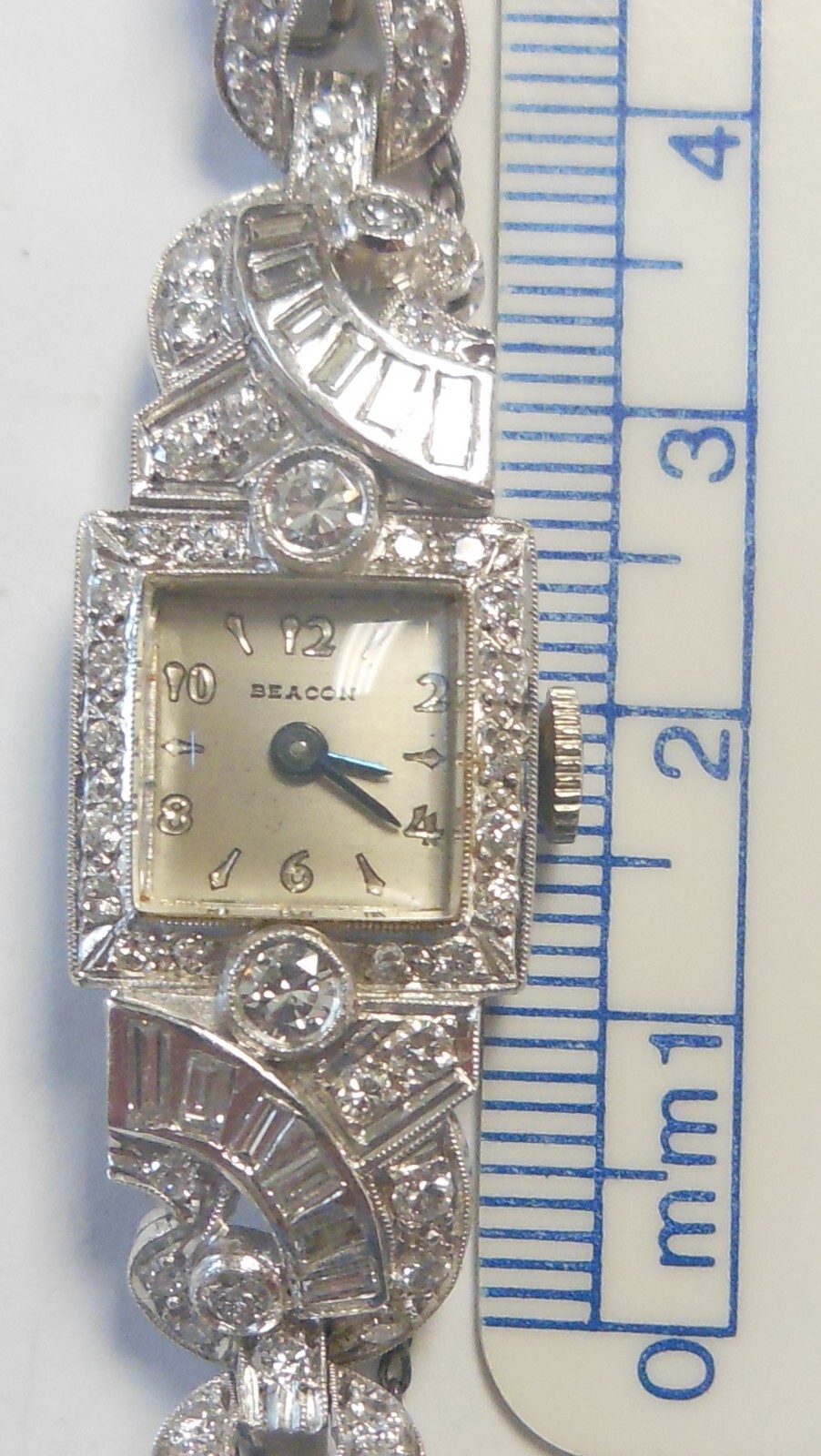 Nastrix Beacon Fabulous Solid Platinum 122 Diamond Studded 6.25" Wrist ...