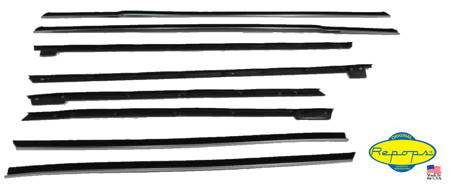 1965 Chevy Impala 2-Door Hardtop Door Window Felt Fuzzies Rubber Seal 8 ...