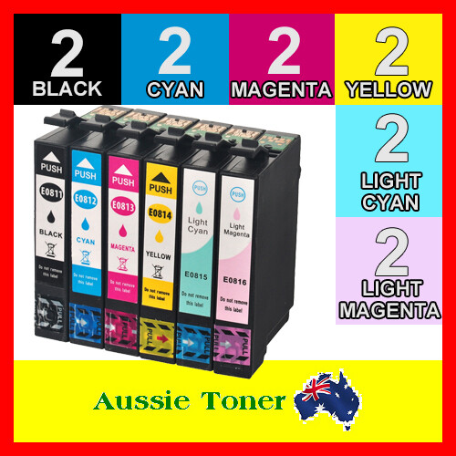 12x Non-OEM Ink T0811-T0816 for Epson Stylus TX700W TX710W TX800FW ...