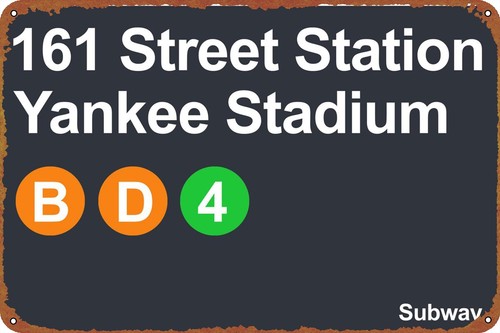 yankee stadium subway sgin Poster Vintage Tin Sign for Bar Office Home ...