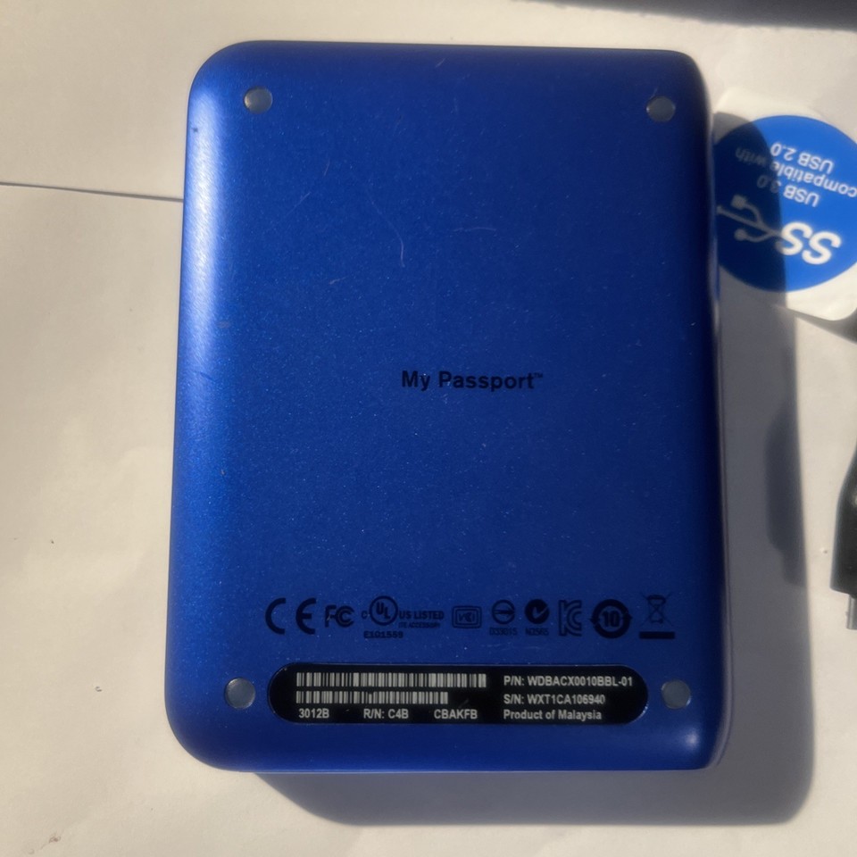 Western Digital My Passport Portable External Hard Drive 1TB USB 3.0 ...