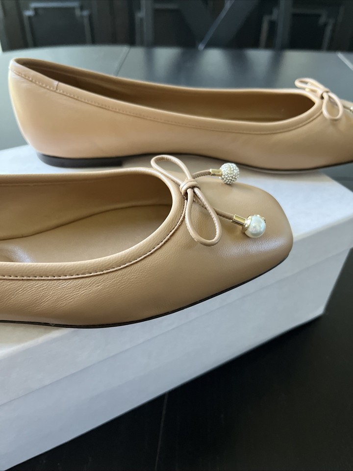 Jimmy Choo Elme Ballet Flats In Biscuit Nappa Leather - Size EU 40/ US ...