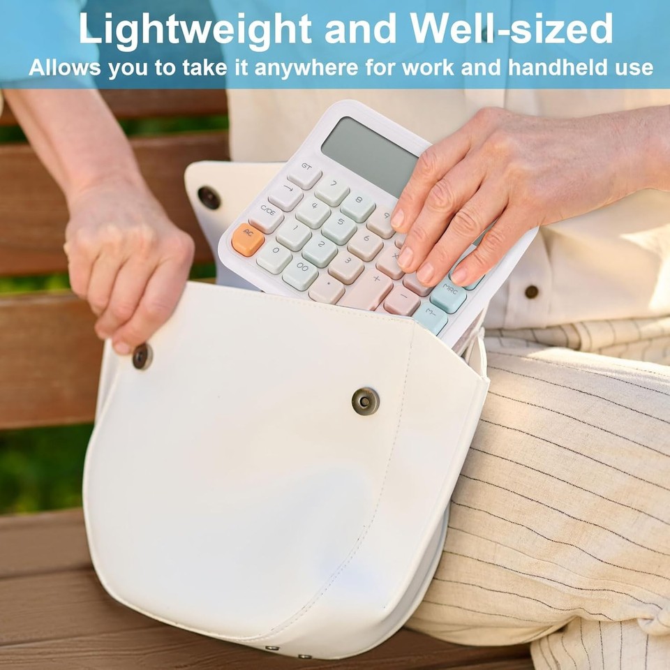 PATIKIL Mechanical Switch Calculator, Battery Powered 12 Digit Large ...