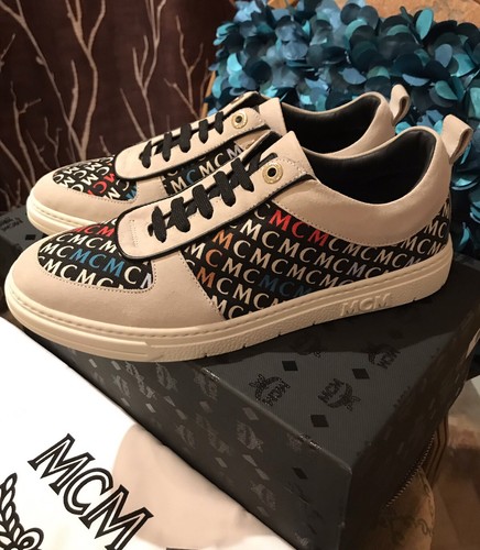 100% AUTHENTIC MEN MCM Sneakers Leather LOW TOP SNEAKERS EU 44/11 US ...