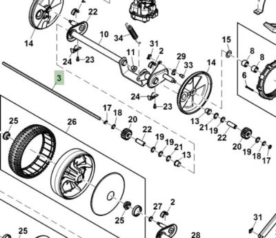 Genuine John Deere Walk Behind Lawn Mower JX90 SA1897 Drive Shaft ...
