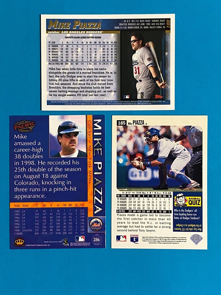 Mike Piazza Card Lot 1996 Silver Signature Collectors Choice 1998 Topps ...