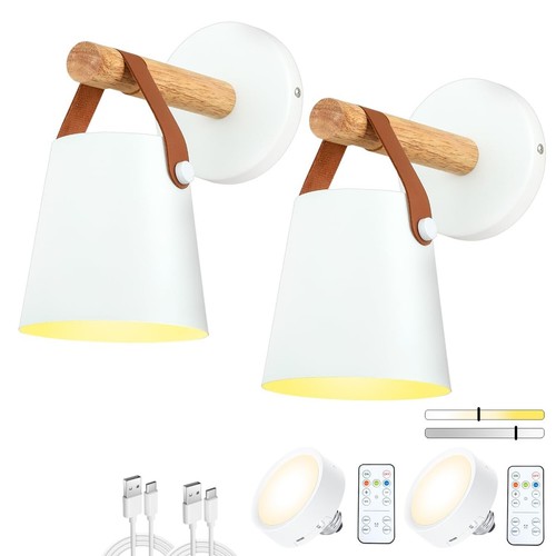 Battery Operated Wall Sconce with Remote, Rechargeable Battery Wall ...