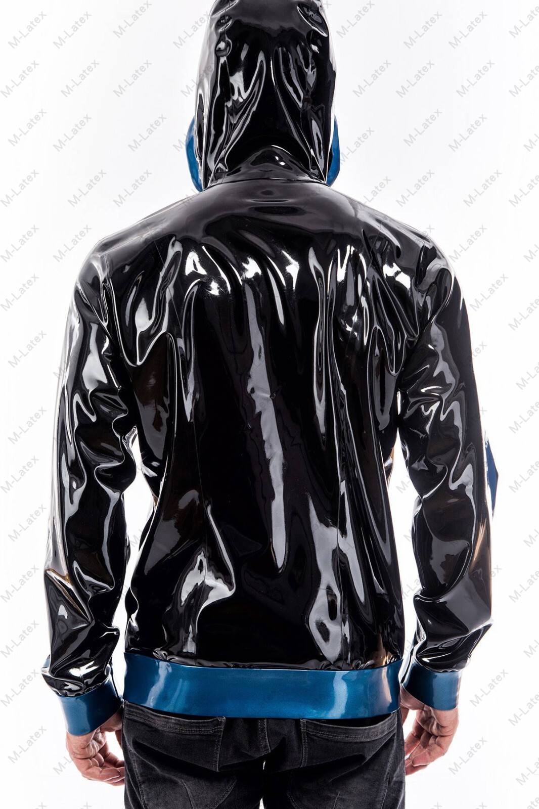 1066 Latex Rubber Gummi Hoody Jacket Coats Tops customized outwear hat ...