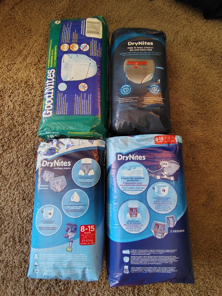 Goodnites/Drynites International Special! 4 Pack Variety Case. Europe ...