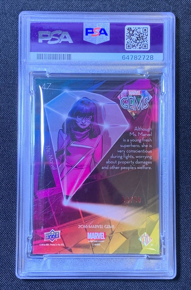 Ms. Marvel 2016 Upper Deck Marvel Gems Ruby #/99 PSA 7 NM #47 | eBay