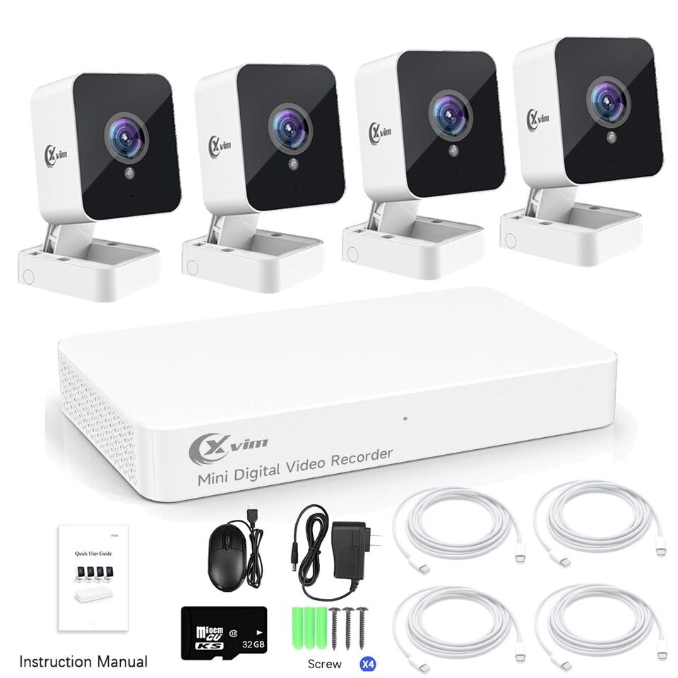 XVIM 1080P Wired Security Camera System 8CH DVR Outdoor CCTV Monitor ...