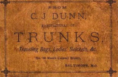 C.J. Dunn - Marker Label steamer trunk chest sticker decal interior ...