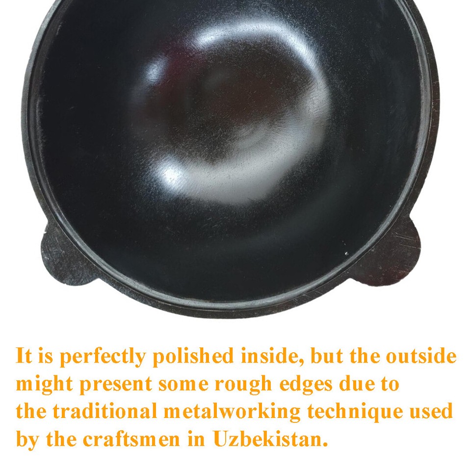 Kazan 100% Cast Iron Authentic Uzbek Cauldron & Oven Uchag Pilaf Plov ...