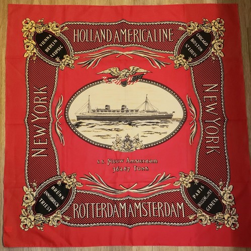 Vintage Holland American S.S. Nieuw Amsterdam Cruise Ship Scarf | eBay