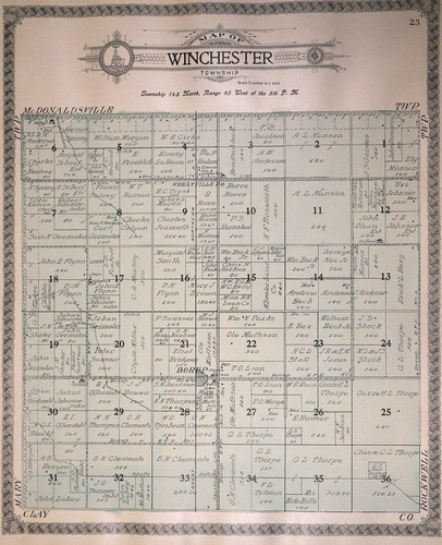 1910 Plat Atlas Map ~ WINCHESTER, NORMAN Co., MINNESOTA - BORUP ...