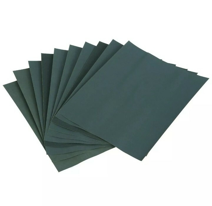10PCS WET & DRY ASSORTED EMERY SAND PAPER FINE EXTRA FINE MEDIUM COARSE ...