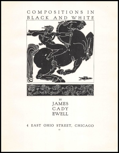 1926 James Cady Ewell Chicago Black White Compositions Archer Horse Art ...