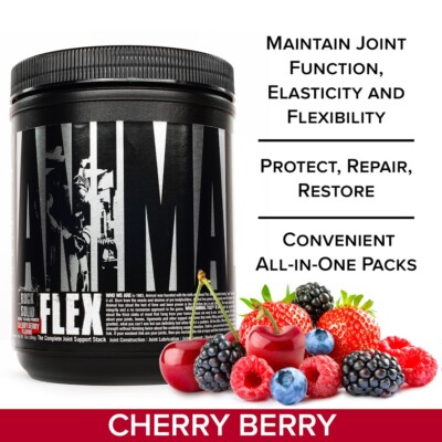 Universal Nutrition Animal Flex Training Powder Cherry Berry Flavor 30 ...