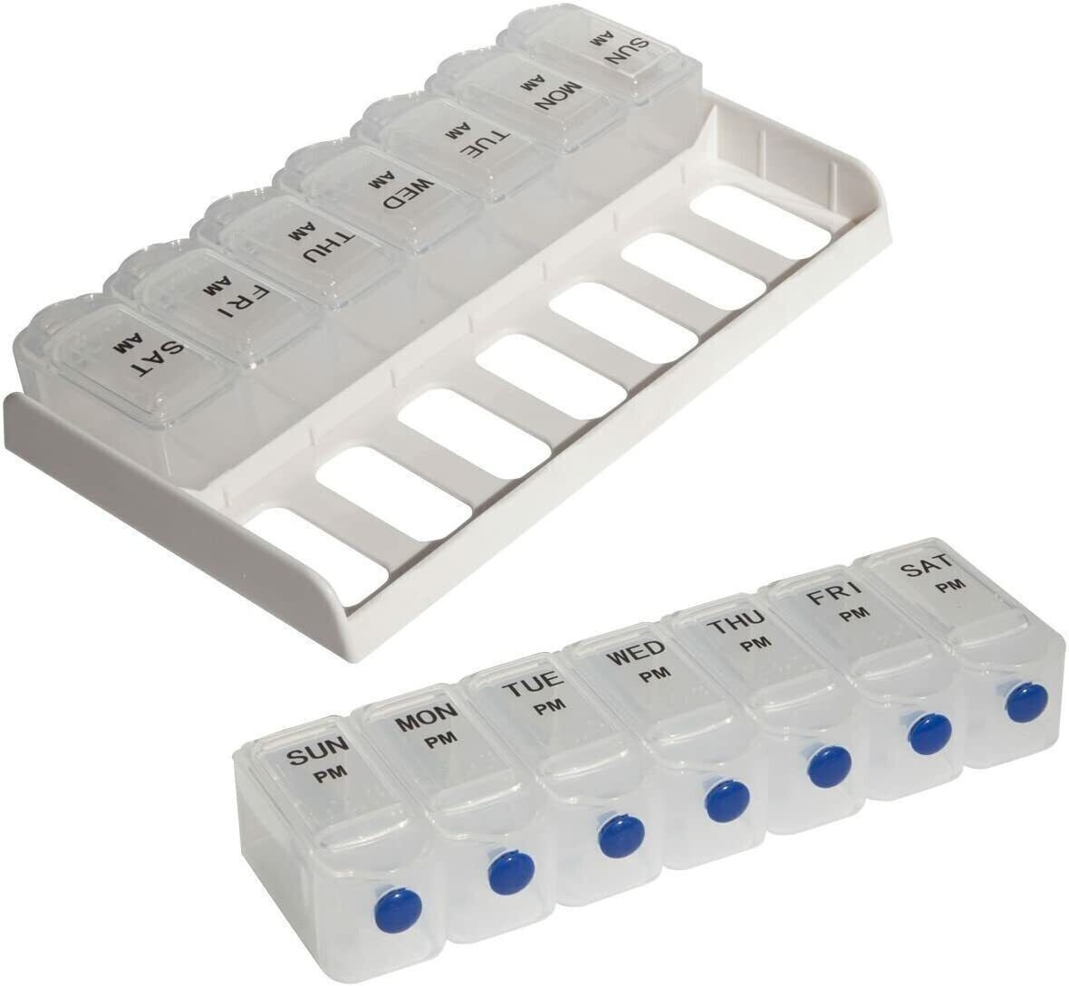 safe and sound 7 day 14 compartment am and pm push button easy open ...