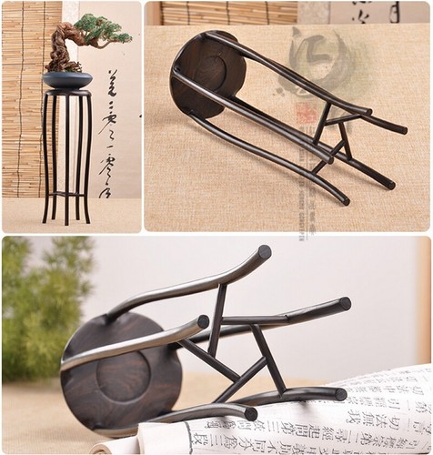 Ebony Wood Carved Long Legged Display Rack Art Statue Bonsai Base Craft ...