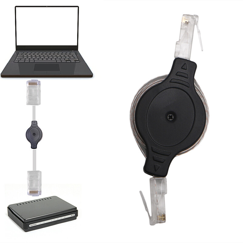 Ethernet Cable Ultra Flat Adjustable Retractable RJ45 LAN Cable Flat | eBay