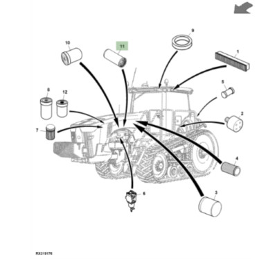Genuine John Deere Tractor Hydraulic Filter RE577250 8345RT 8360RT ...