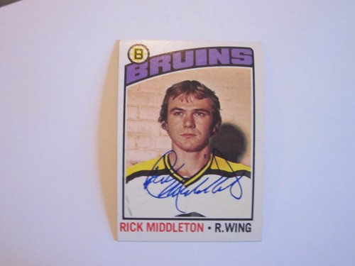 RICK MIDDLETON SIGNED AUTOGRAPHED 1976 TOPPS HOCKEY CARD | eBay