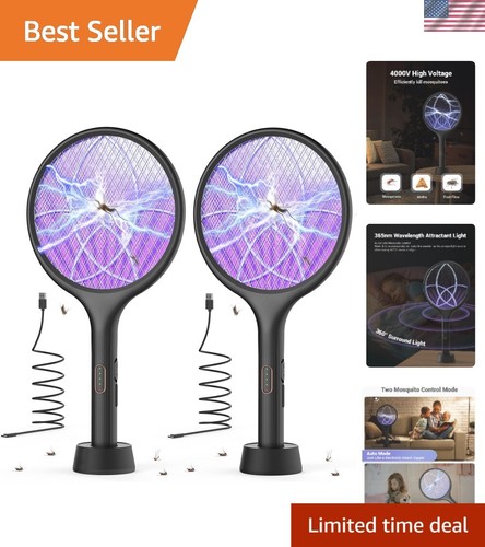 Purple Light Bug Zapper Racket - Stainless Steel Mosquito Killer - Eco ...