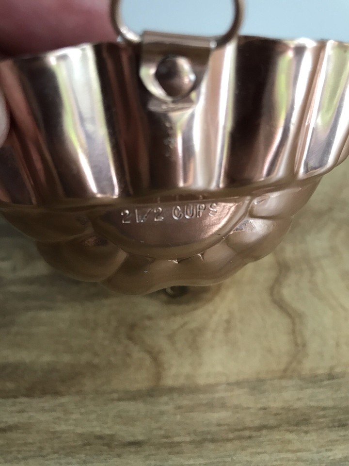 Vintage Copper Jello Mold Aspic Wall Hanger Fluted Pumpkin Squash Melon ...