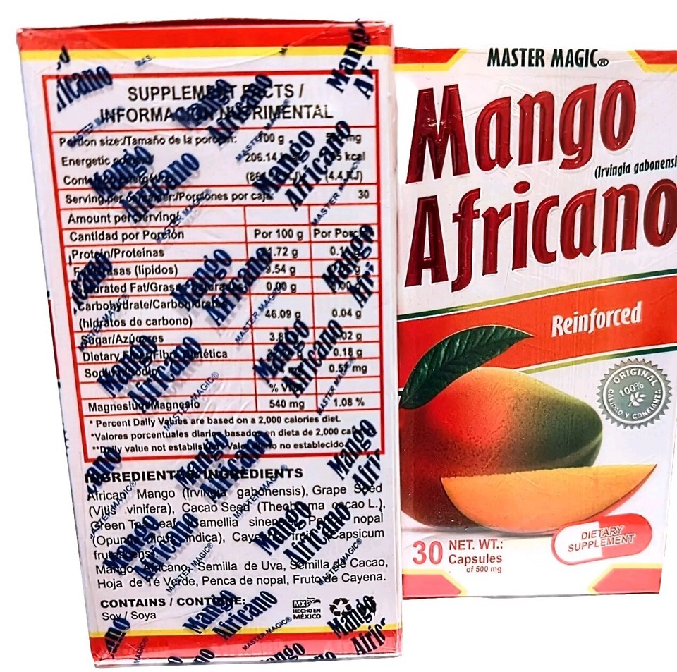 3 PACK! Mango Africano MASTER MAGIC AFRICAN MANGO 30 Capsulas Original ...