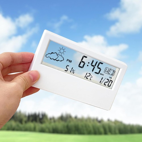 Desk Clock, Digital Alarm Transparent Modern Design, White | eBay