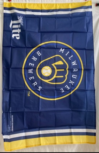 Milwaukee Brewers Flag Banner MLB Baseball Miller Lite | eBay