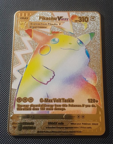 POKEMON Gold Pikachu VMAX HP 310 G-Max Volt Tackle 120+ 044/185 | eBay