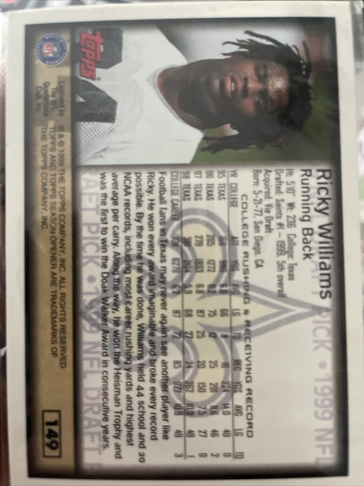 ricky williams rookie card | eBay