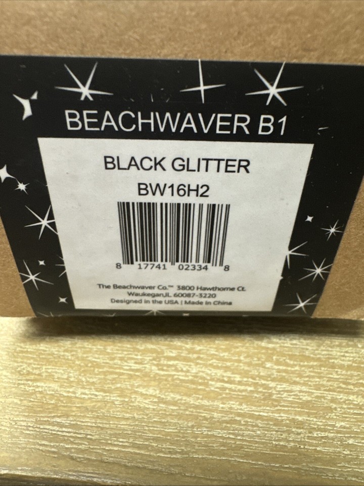 Beachwaver B1 In Black Glitter BW16H2 New Sealed | eBay