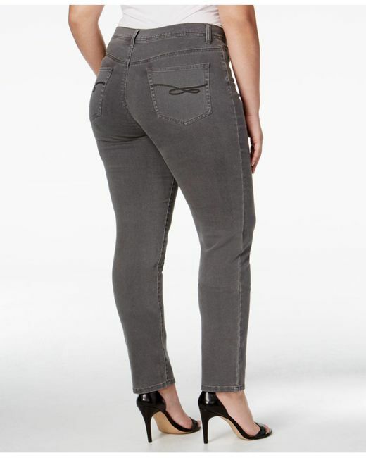 Style & Co Whisper Grey Plus SIze Slim Leg High Rise Tummy Control ...