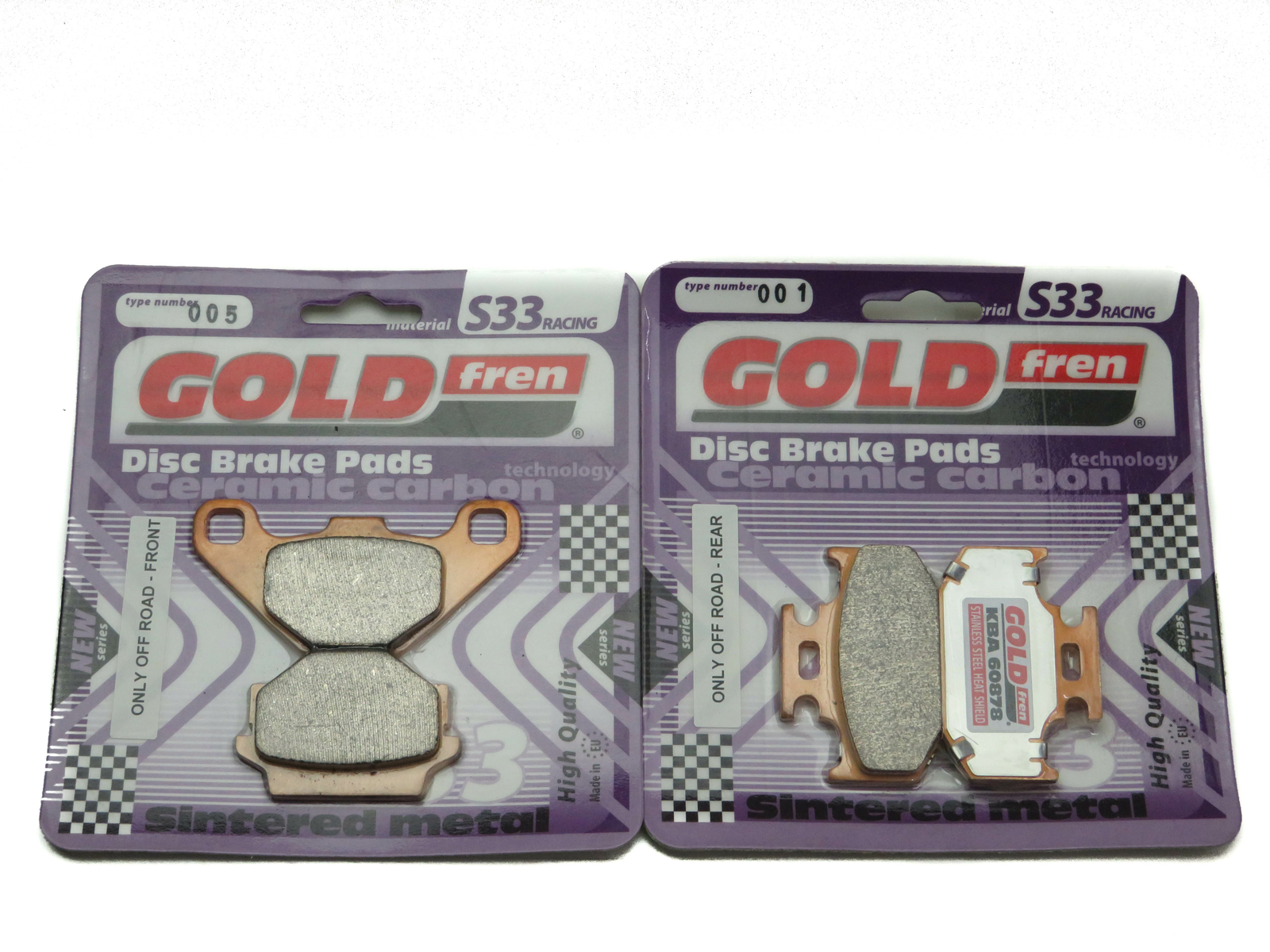 Goldfren S33 Brake Pads Front & Rear For Kawasaki KDX 200 E1/E2/E3/E4 ...