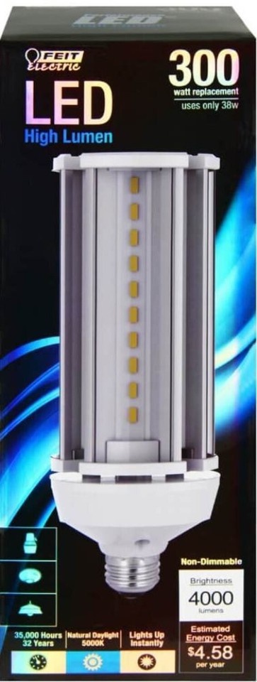 Feit Electric C4000/5K/LEDG2 Replacement Daylight Corn-Cob High Output ...
