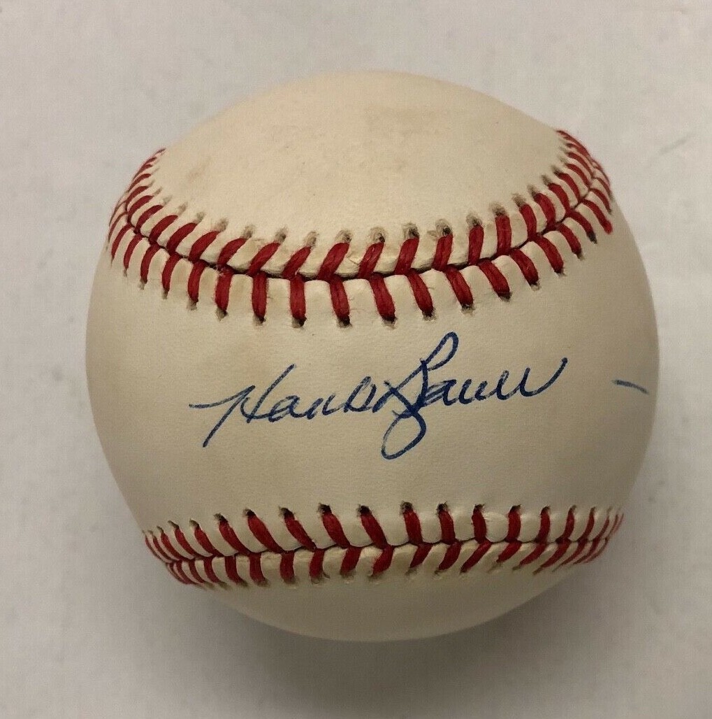 HANK BAUER AUTOGRAPHED HAND SIGNED AMERICAN LEAGUE BOBBY BROWN BASEBALL ...