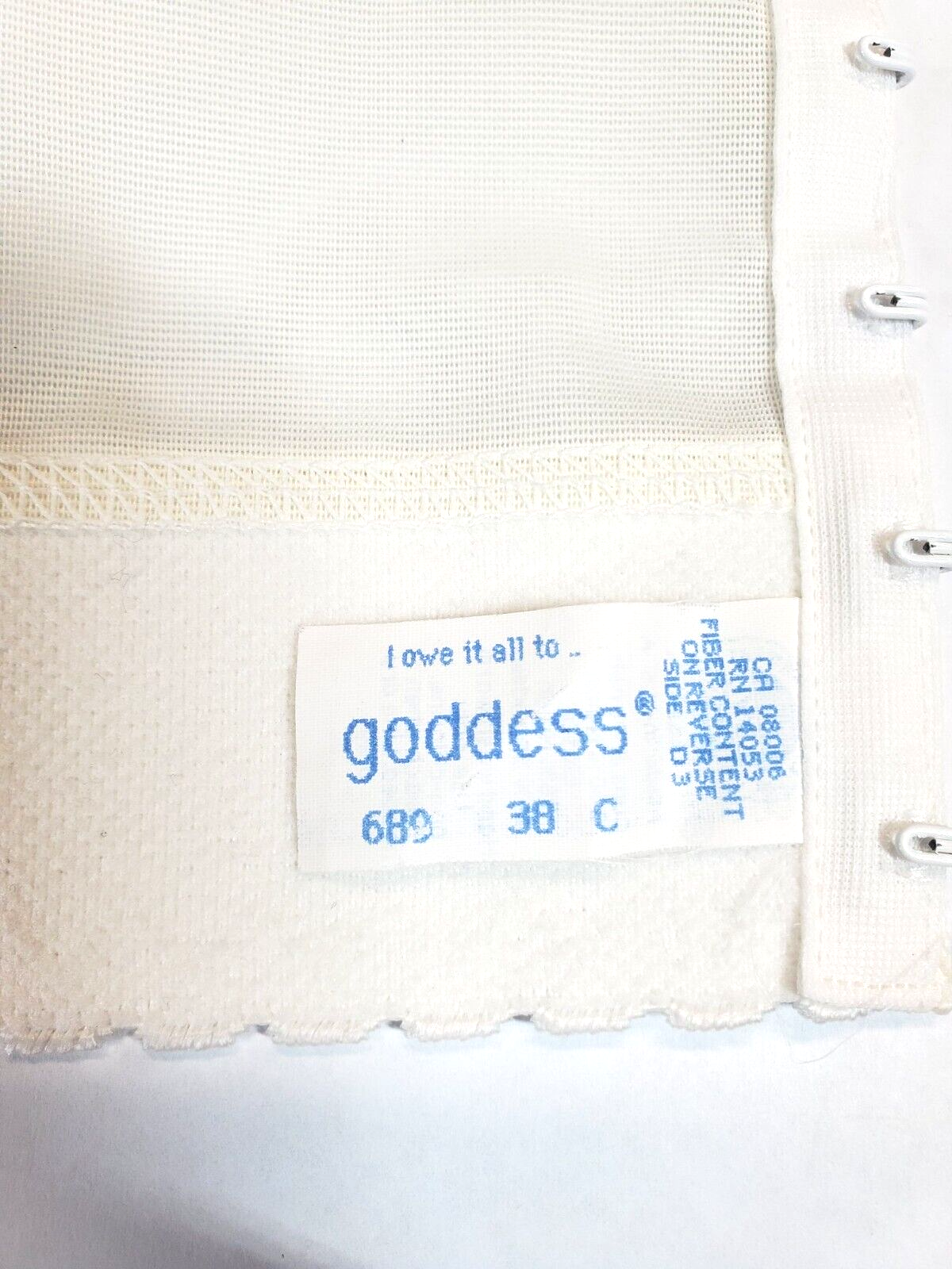 Vintage Goddess Longline Bra White Union Made In USA Lace Corsette ...