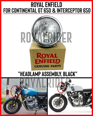 Fits Royal Enfield HEADLAMP ASSY. BLACK For Interceptor 650 ...
